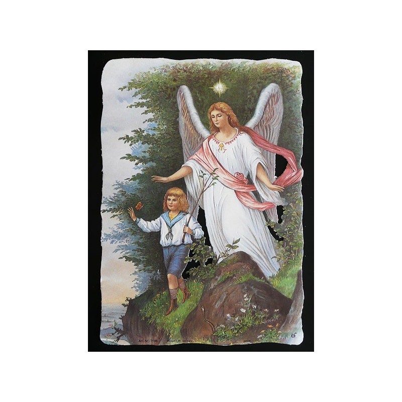 Lámina de cromos troquelados alemanes EF 7198 · Angel de la Guarda